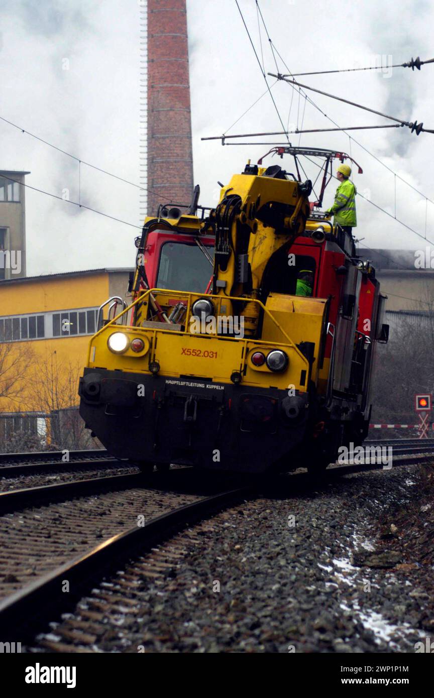 repair of the overhead contact line at the railroad tracks repair of ...