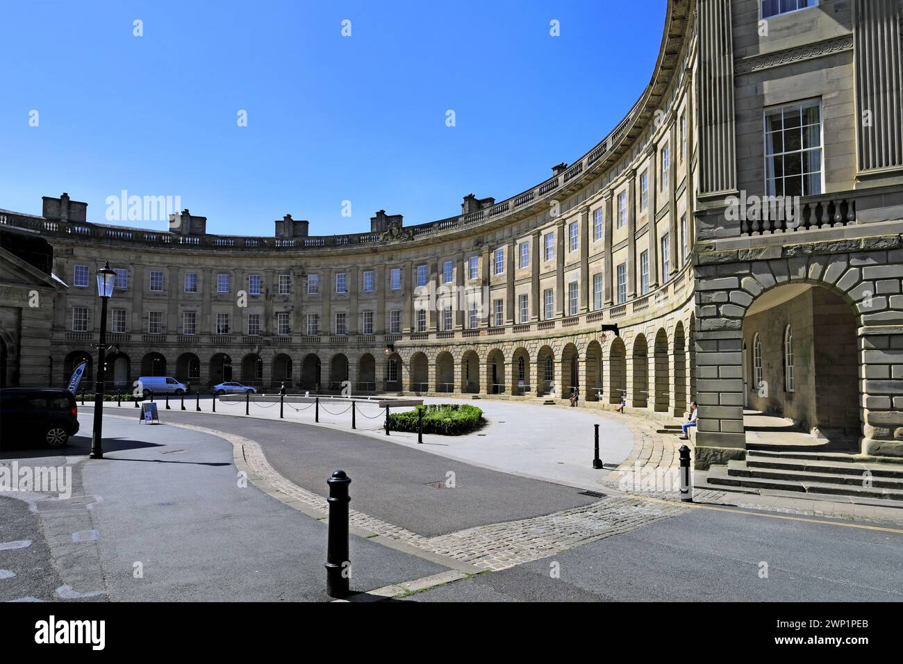 The Crescent building in the market town of Buxton, Peak District ...