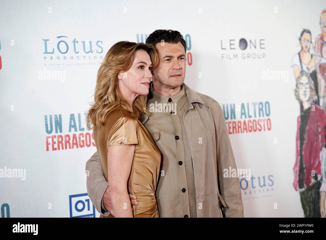 ROME, ITALY - MARCH 04: Vinicio Marchioni and Milena Mancini attends ...