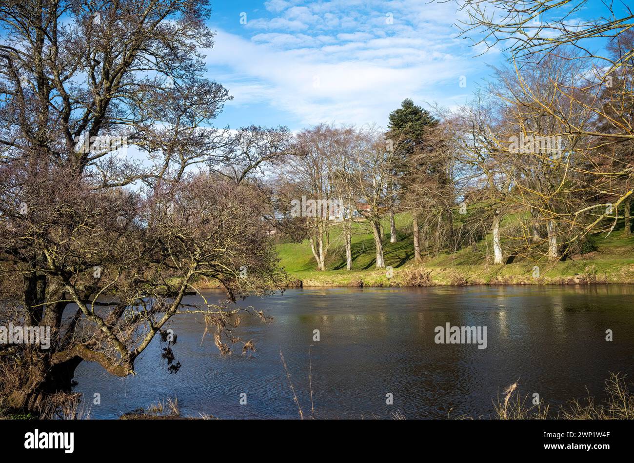 The river Eden below Langwathby, Eden Valley, Cumbria, UK Stock Photo ...