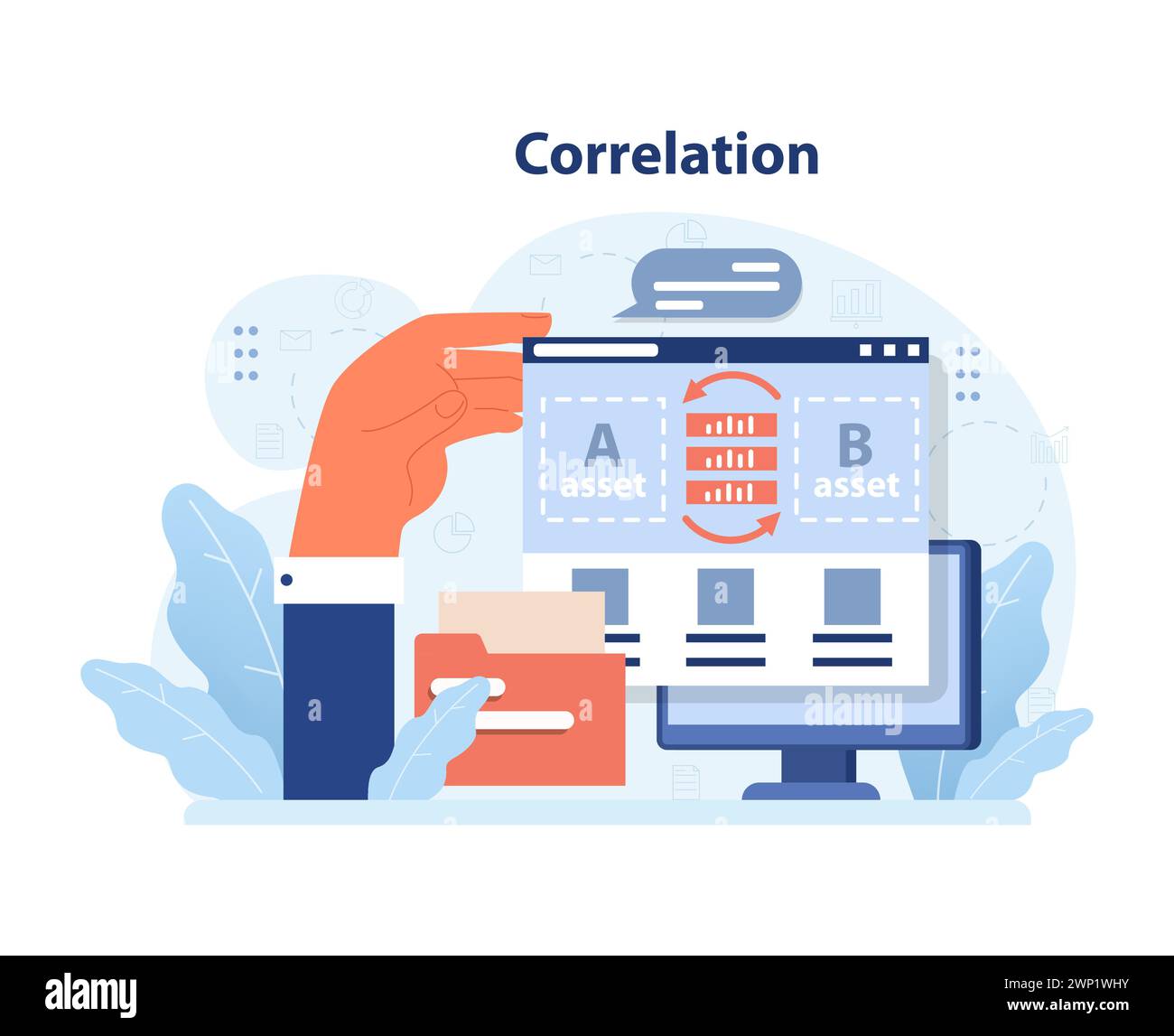 Analyzing diversification with correlation. Expert hand evaluates the ...