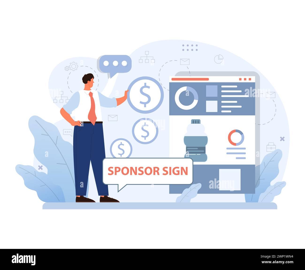 Professional presenting sponsorship opportunities on a digital ...