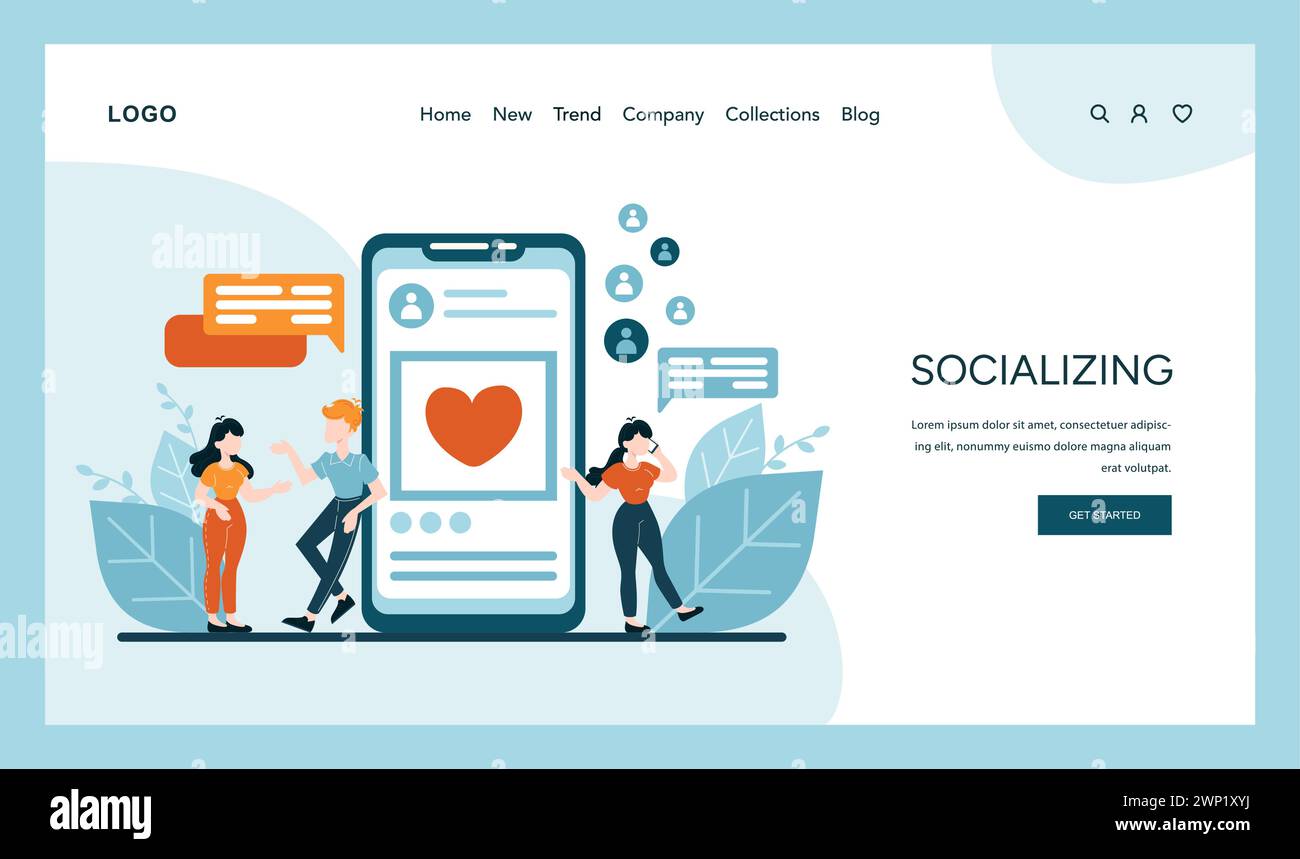 Digital Connection concept. People engaging in modern communication ...