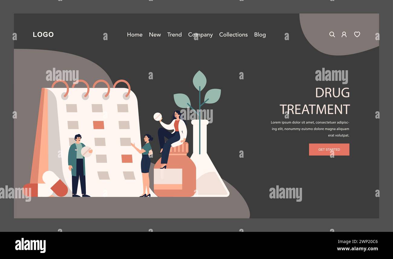 Acne treatment web banner or landing page dark or night mode ...