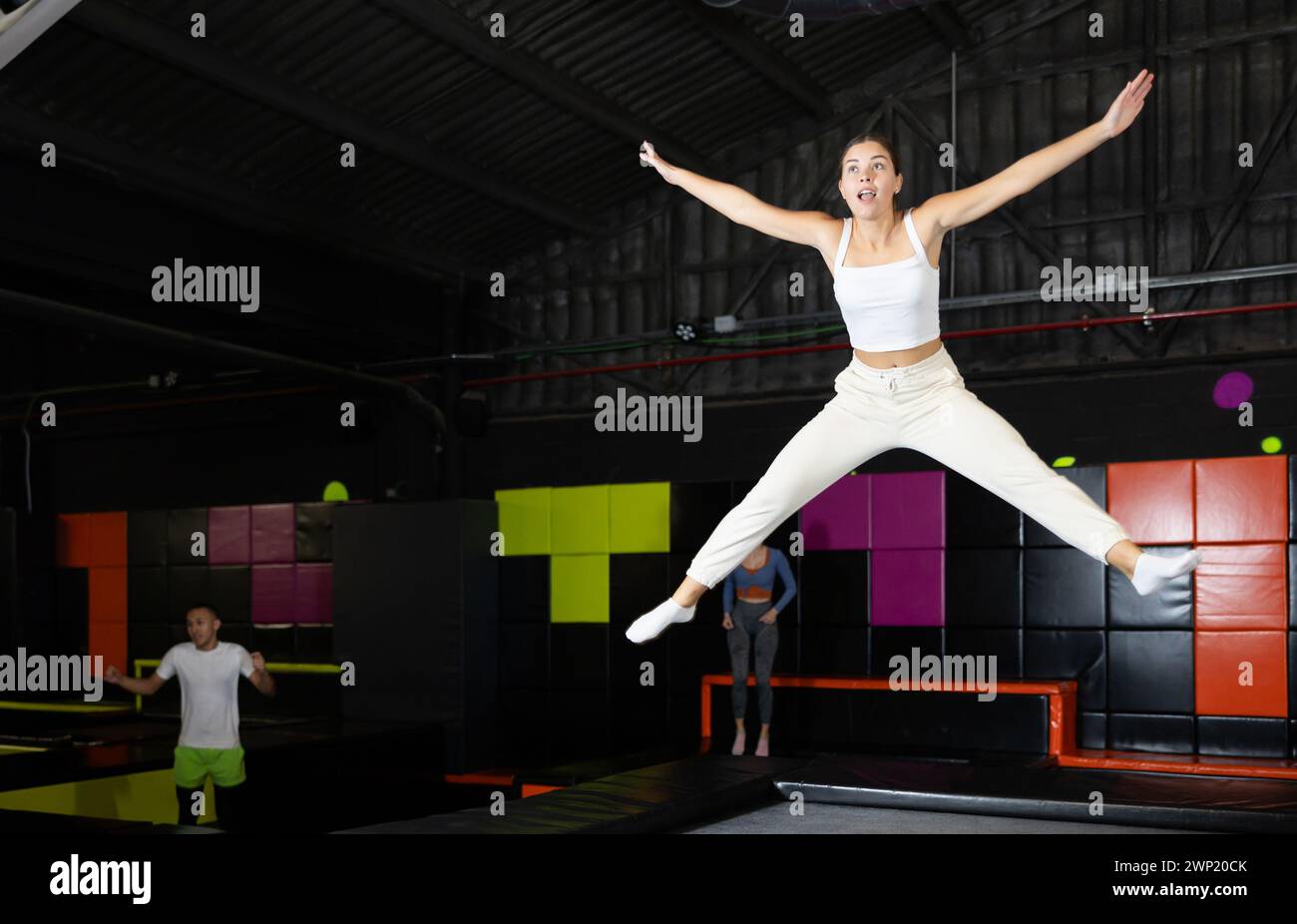 Indoor trampoline park adult hi-res stock photography and images - Alamy