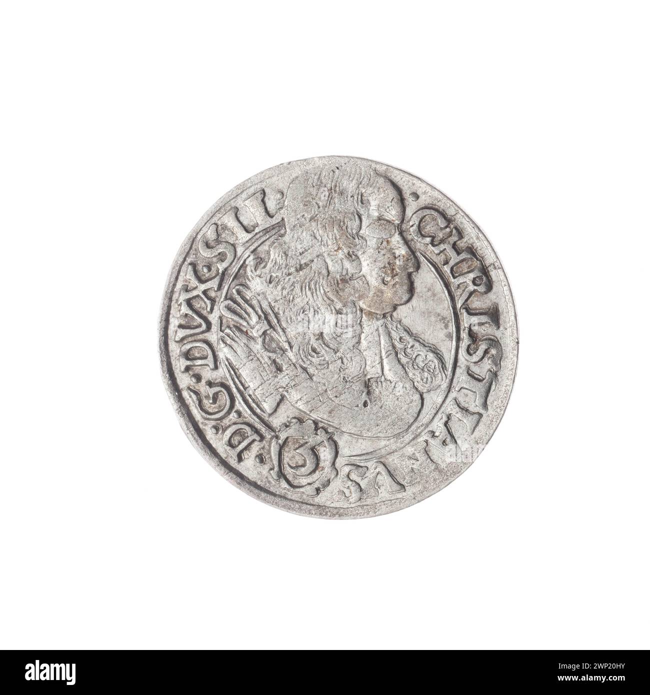 A 1669 3 Krajcary coin showing Christian, Prince of Brest-Legnicki ...