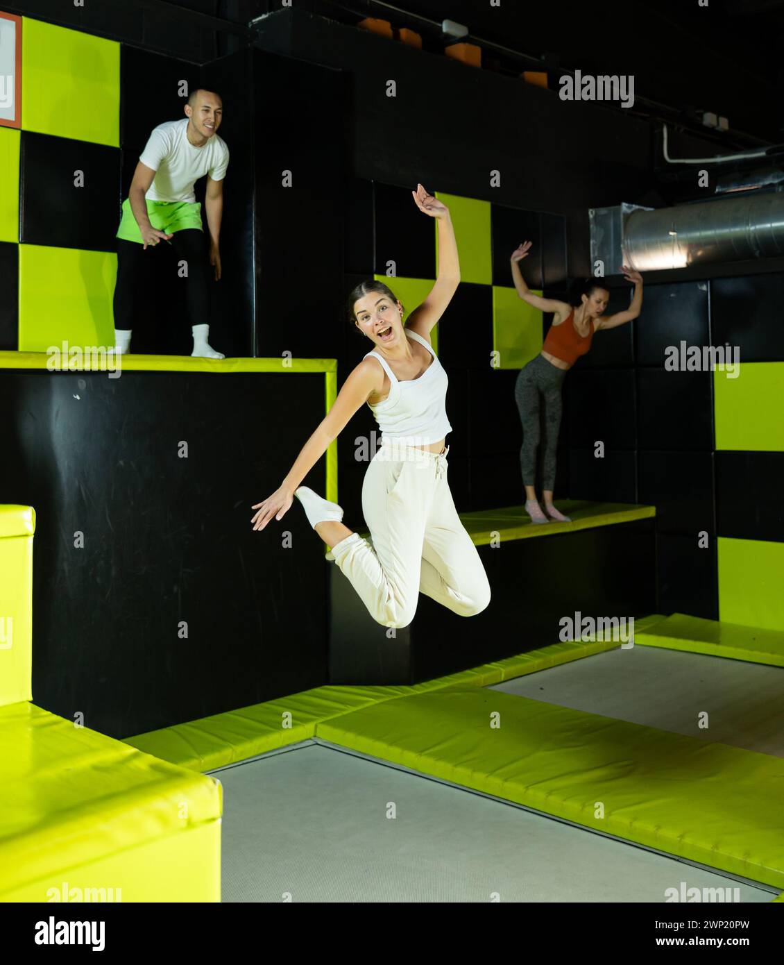 Indoor trampoline park adult hi-res stock photography and images - Alamy