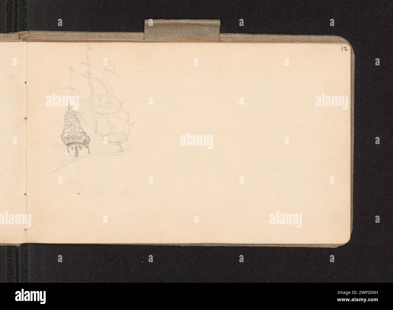 A 1904 sketch by Ferdynand Ruszczyc depicts a frigate, showing ship ...