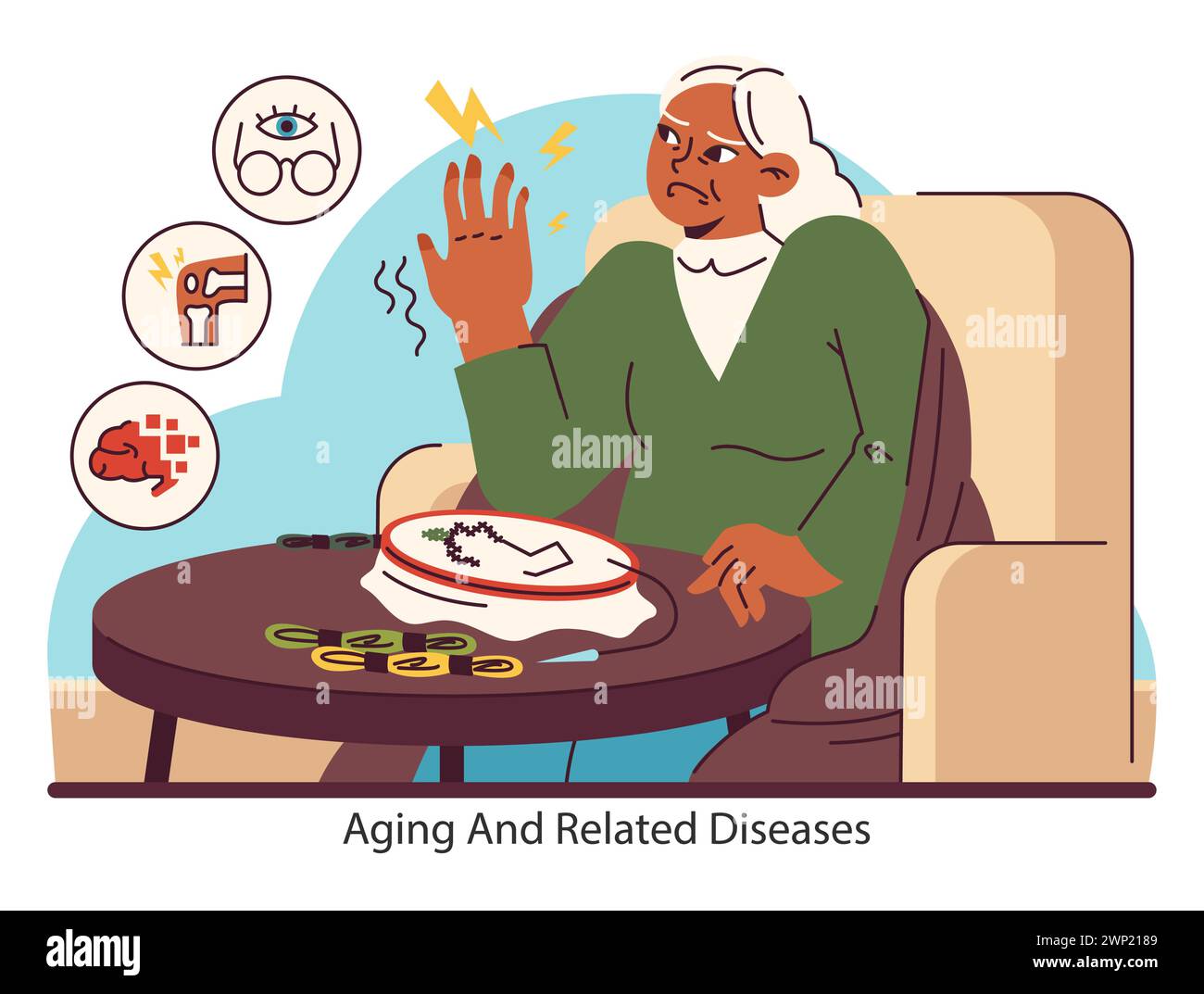 Elderly Health Concerns. An older adult contemplates the complexities ...