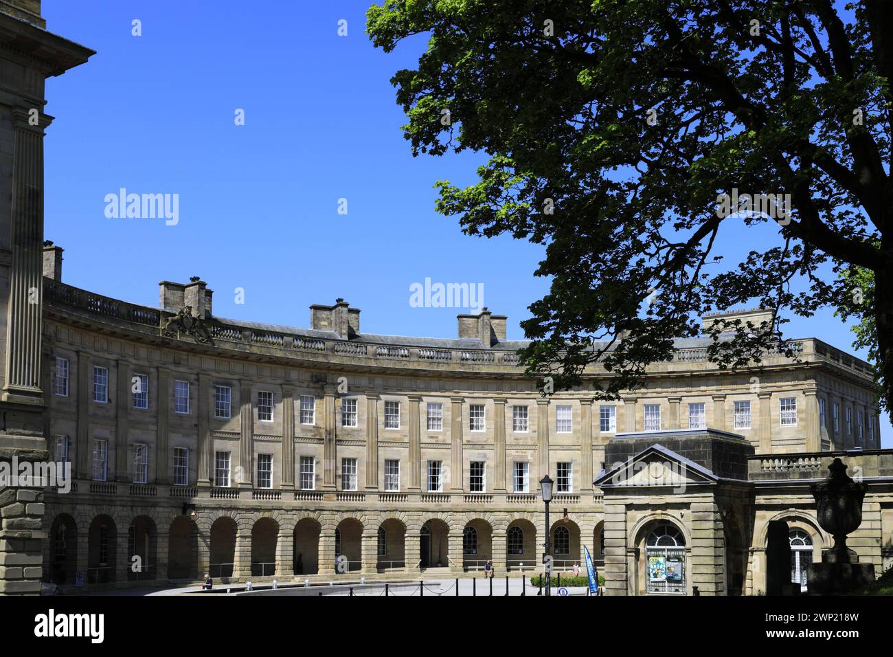 The Crescent building in the market town of Buxton, Peak District ...