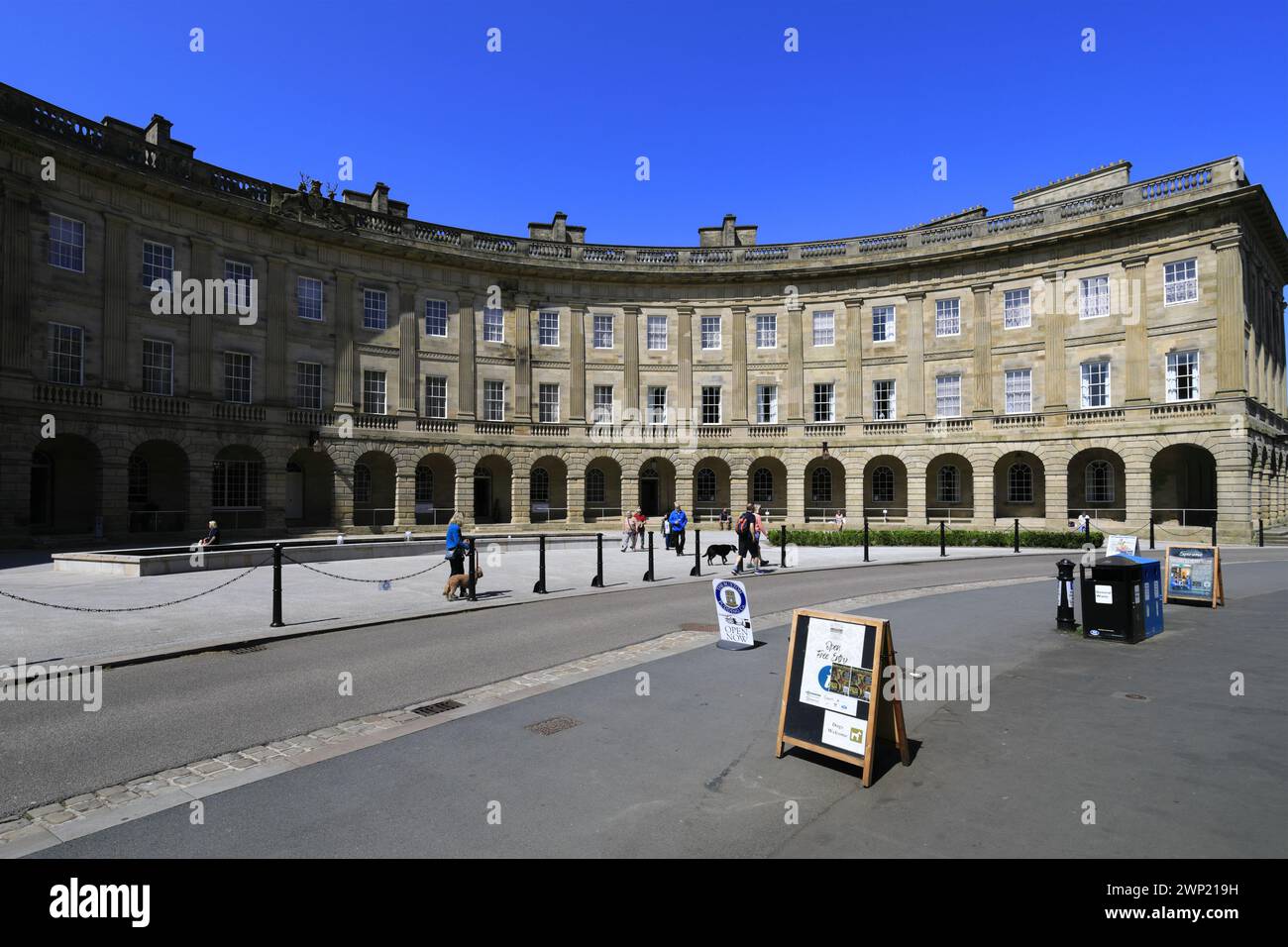 The Crescent building in the market town of Buxton, Peak District ...
