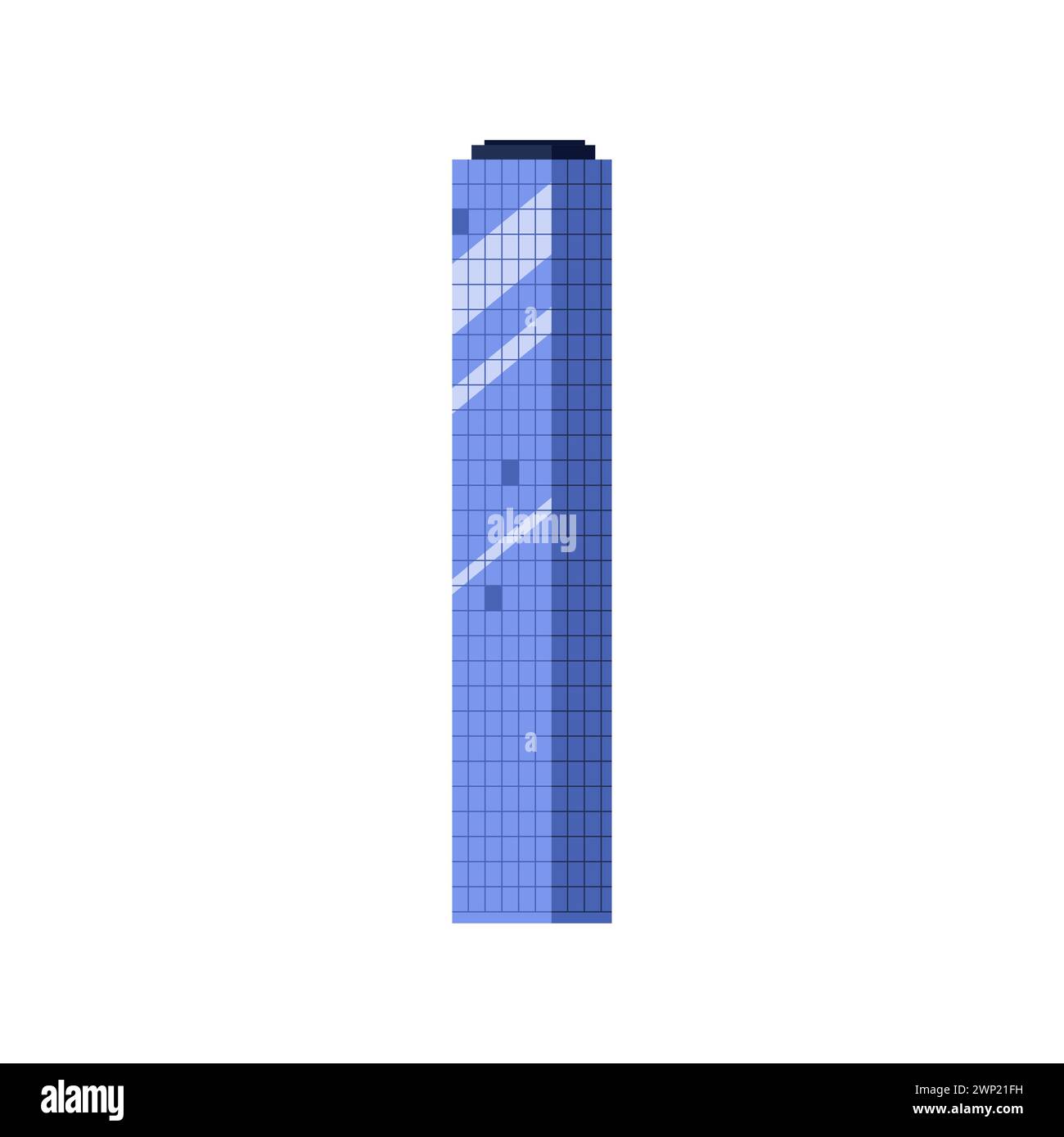 City skyscraper, modern building with flat roof for office or home ...