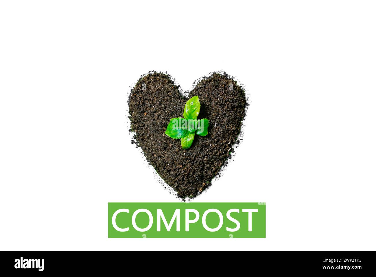 Composting soil Heart shaped dry soil isolate on white Stock Photo - Alamy