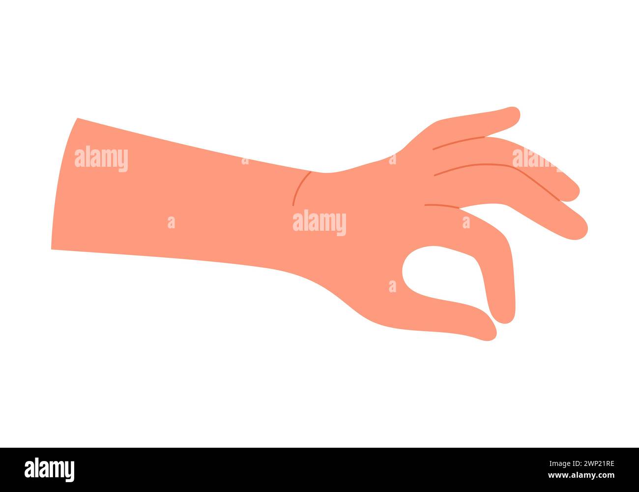 Human hand showing OK gesture with fingers for communication vector ...
