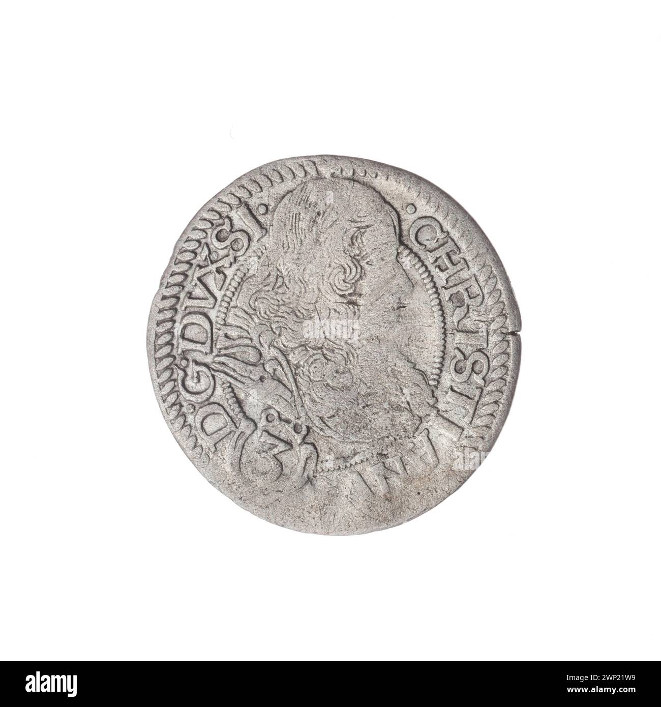3 Krajcary coin of 1669 depicting Prince Christian of Brest-Legnicki ...