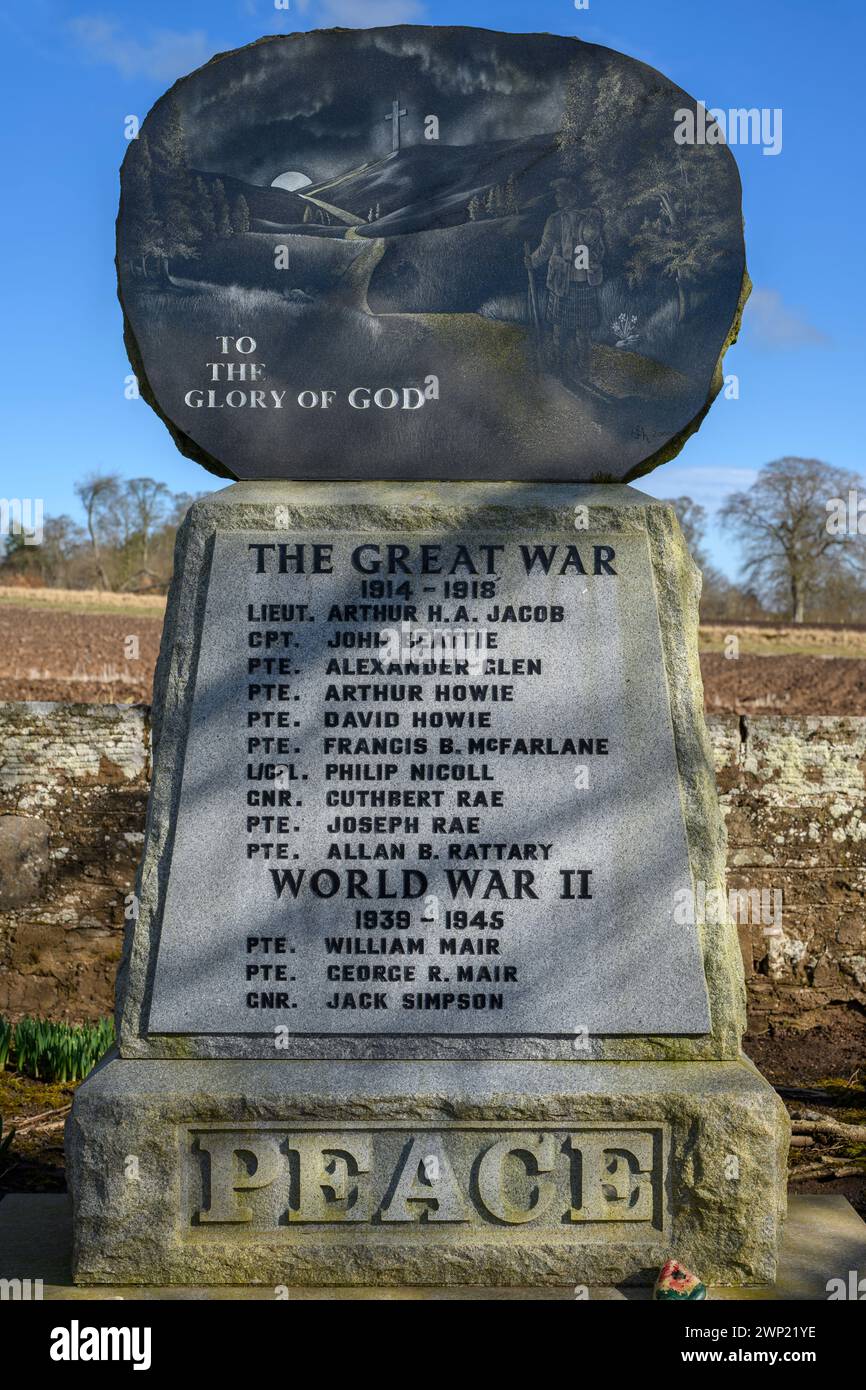 Dun War Memorial near Montrose, Angus, Scotland, UK. The memorial ...