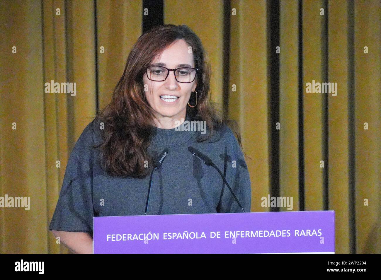 The Minister of Health, Mónica García, during her speech at the ...