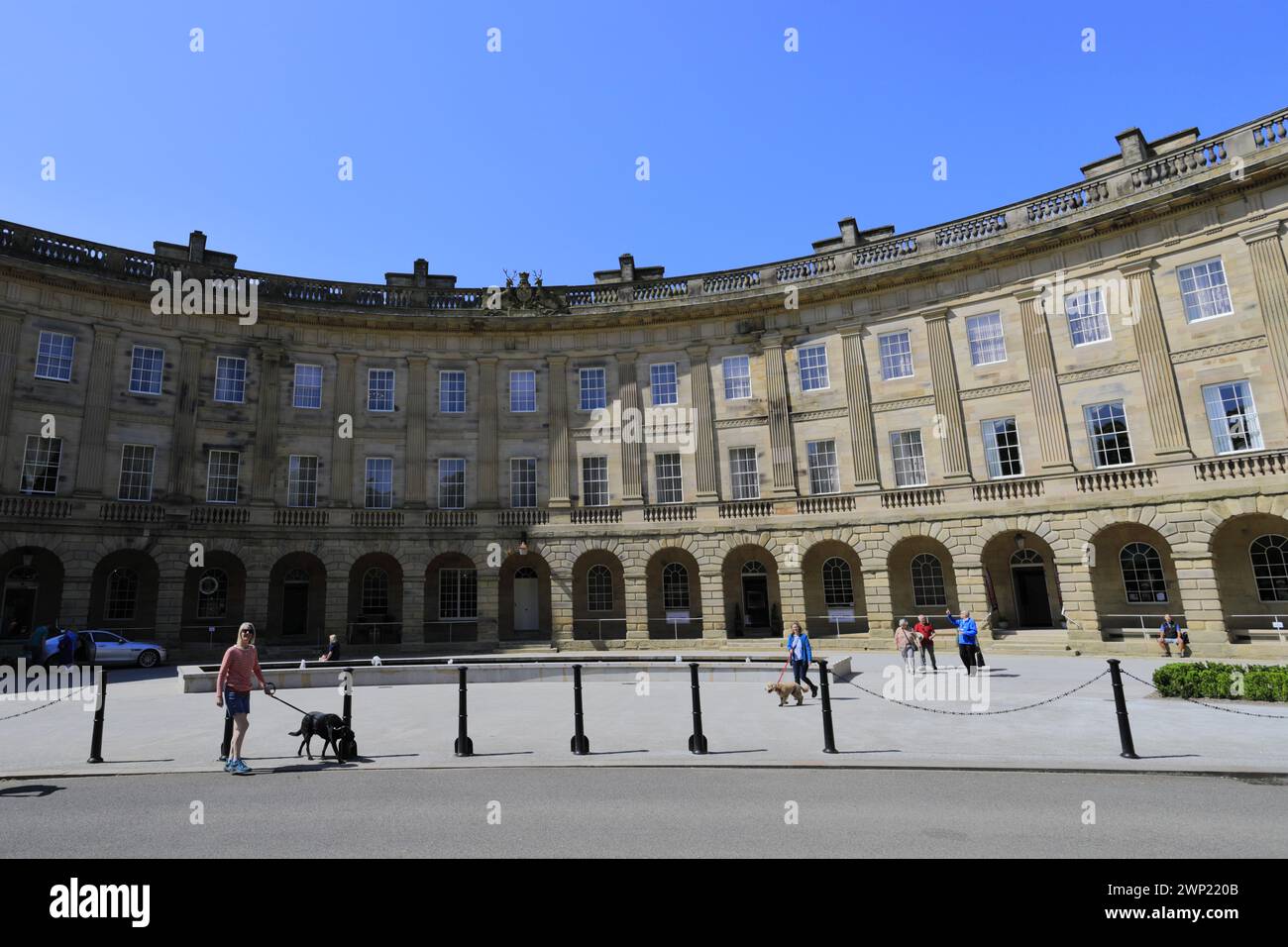 The Crescent building in the market town of Buxton, Peak District ...