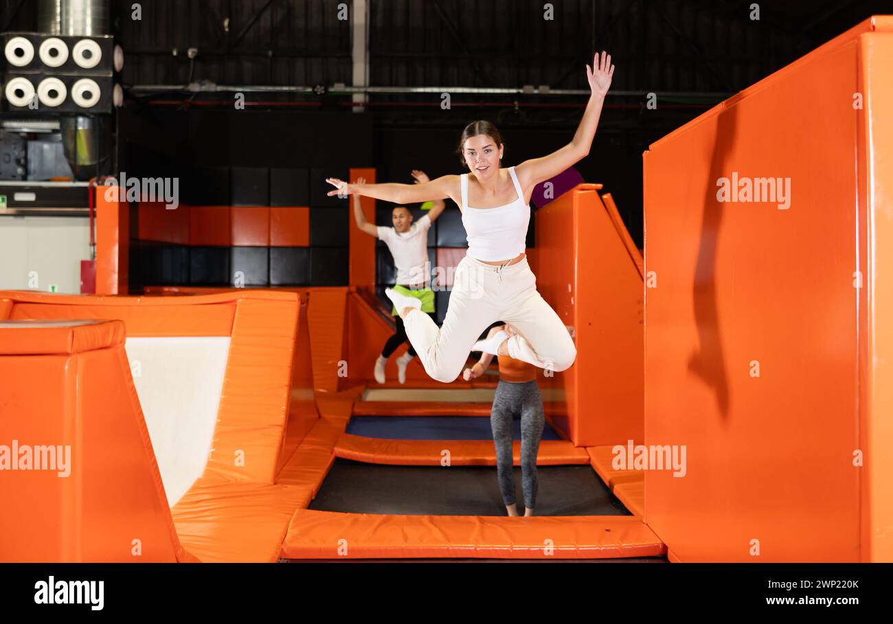 Indoor trampoline park adult hi-res stock photography and images - Alamy