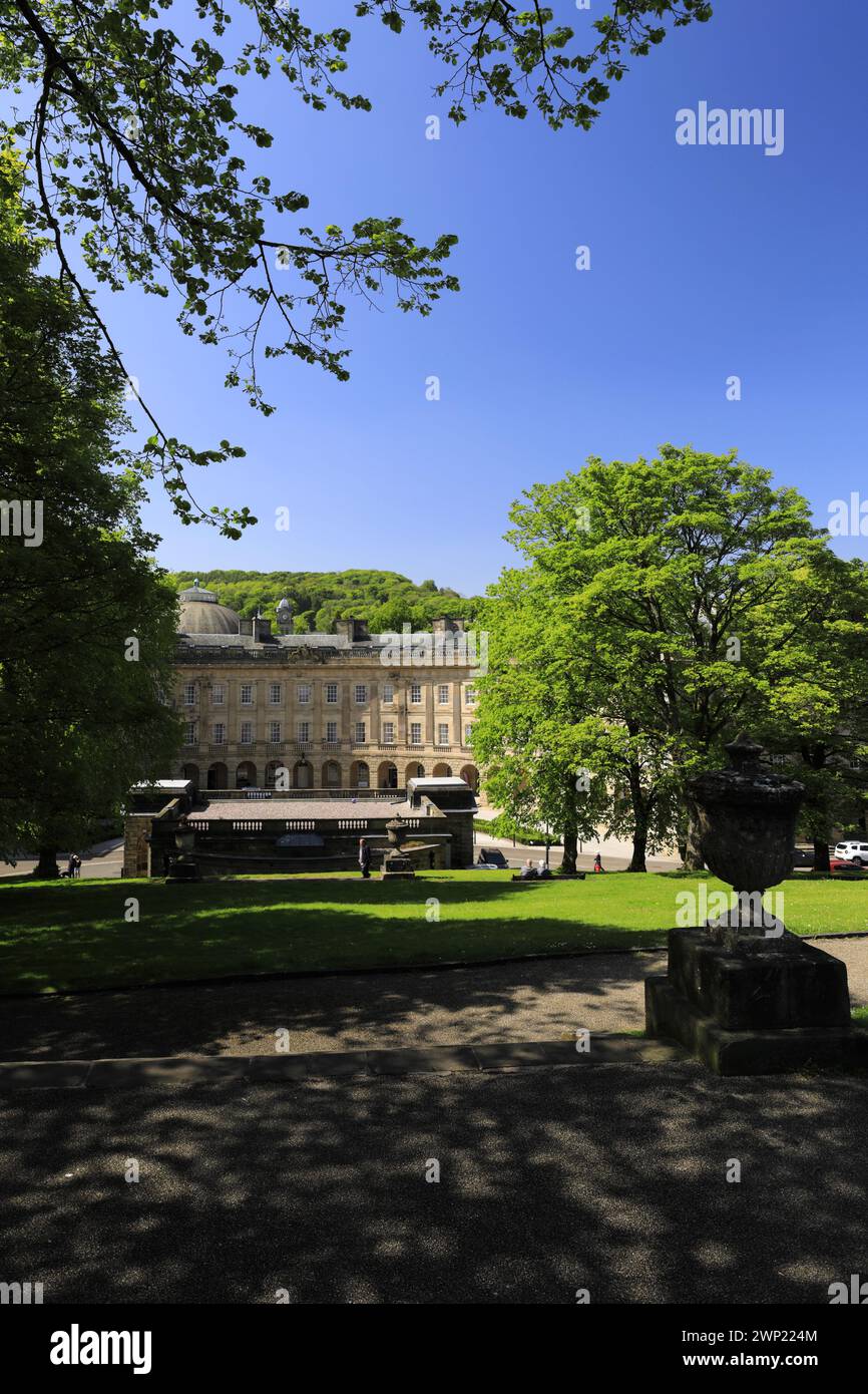 The Crescent building in the market town of Buxton, Peak District ...
