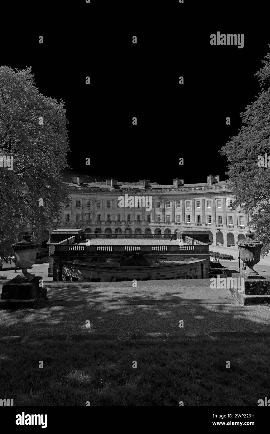 The Crescent building in the market town of Buxton, Peak District ...