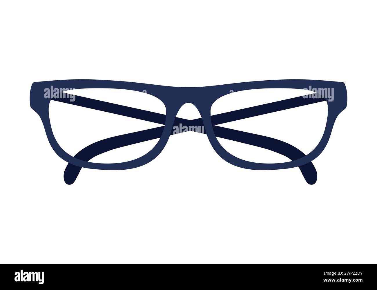 Eyeglasses, glasses with clear lenses and black frames, front view ...