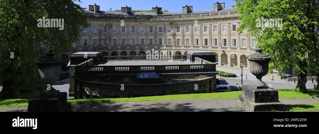 The Crescent building in the market town of Buxton, Peak District ...