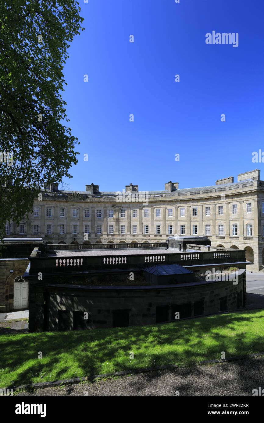 The Crescent building in the market town of Buxton, Peak District ...