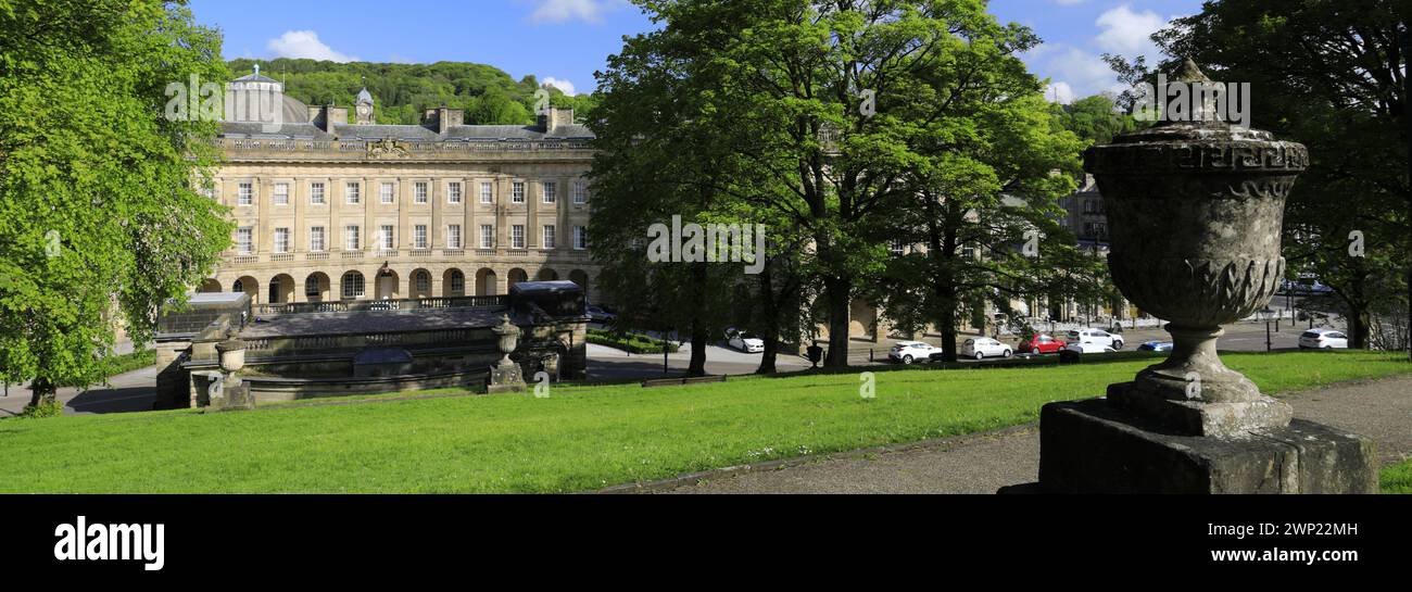 The Crescent building in the market town of Buxton, Peak District ...