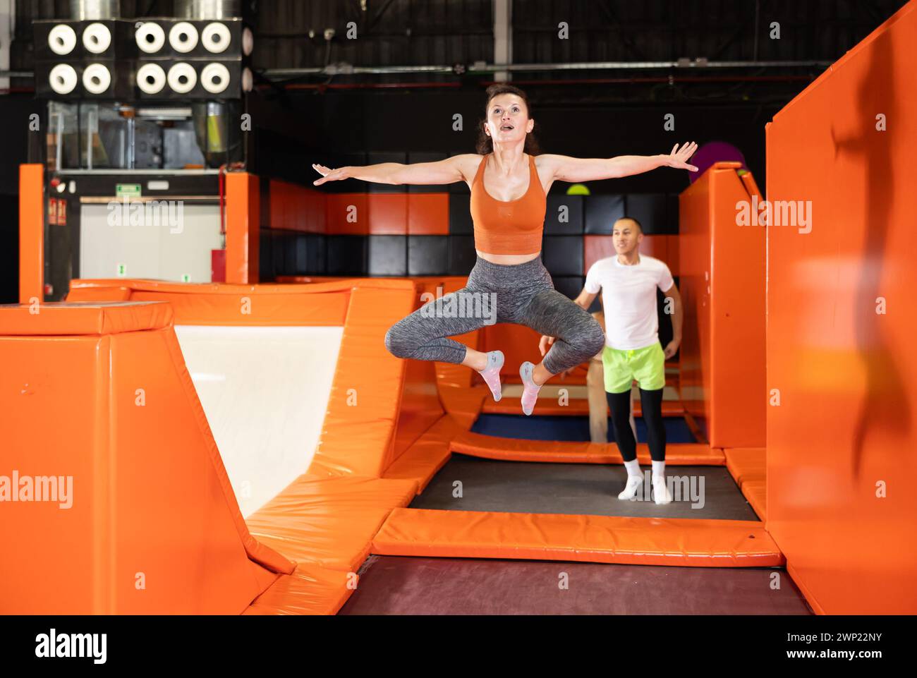 Indoor trampoline park adult hi-res stock photography and images - Alamy