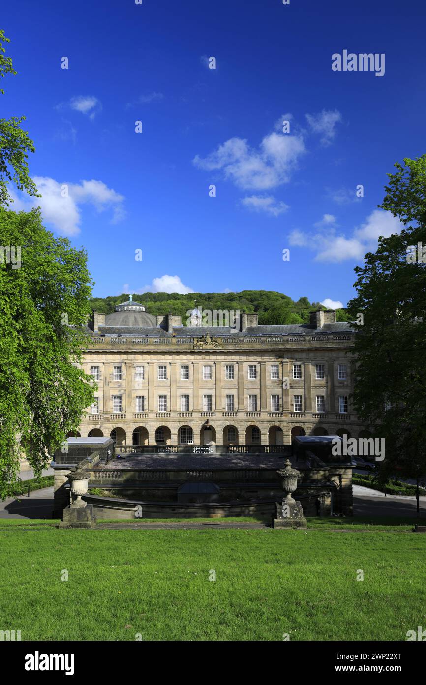 The Crescent building in the market town of Buxton, Peak District ...