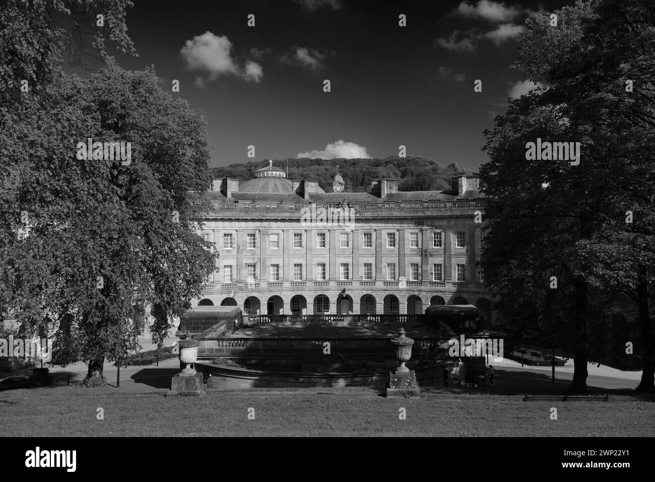 The Crescent building in the market town of Buxton, Peak District ...