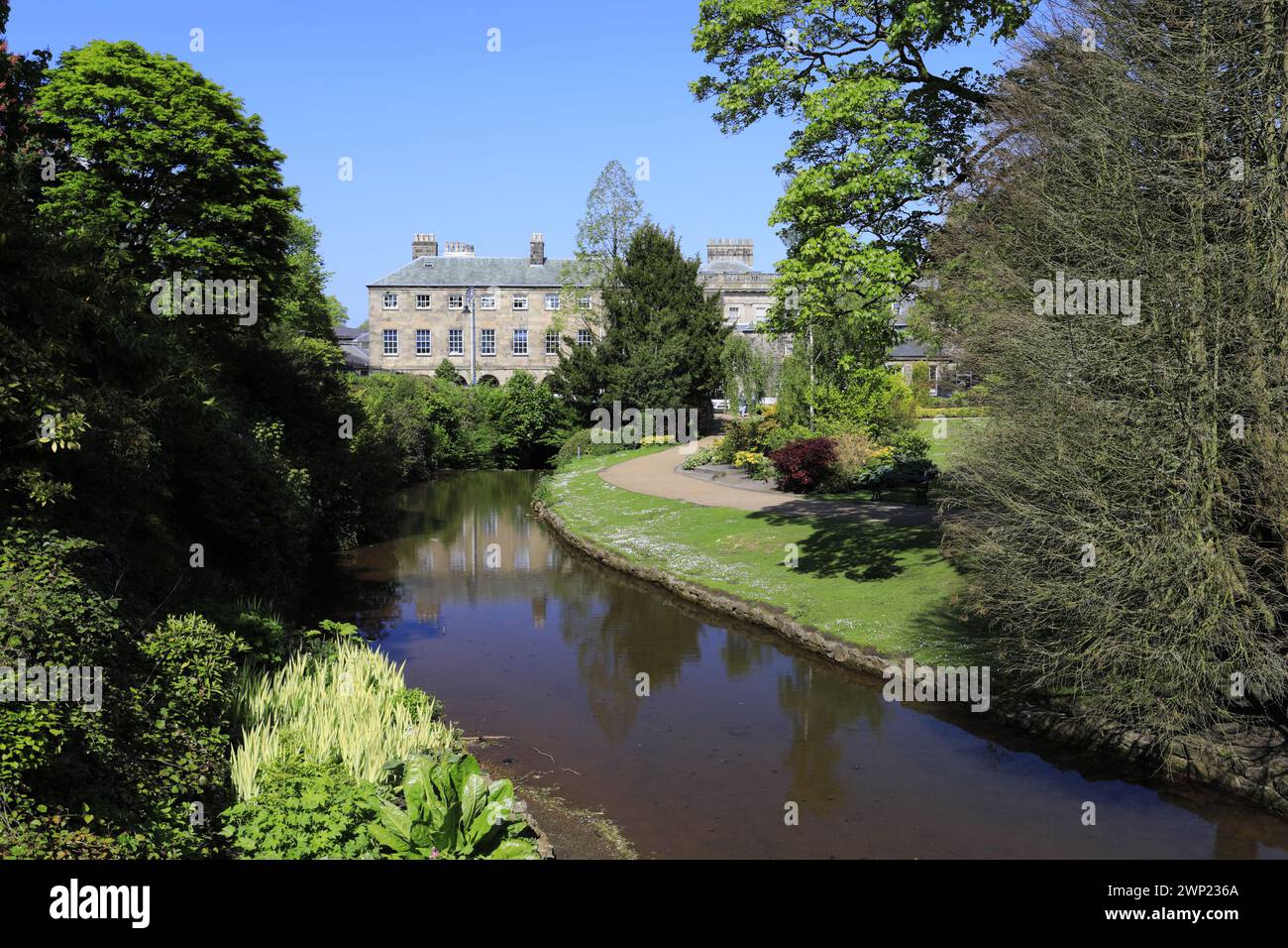 The Pavilion Gardens in the spa town of Buxton, Peak District National ...