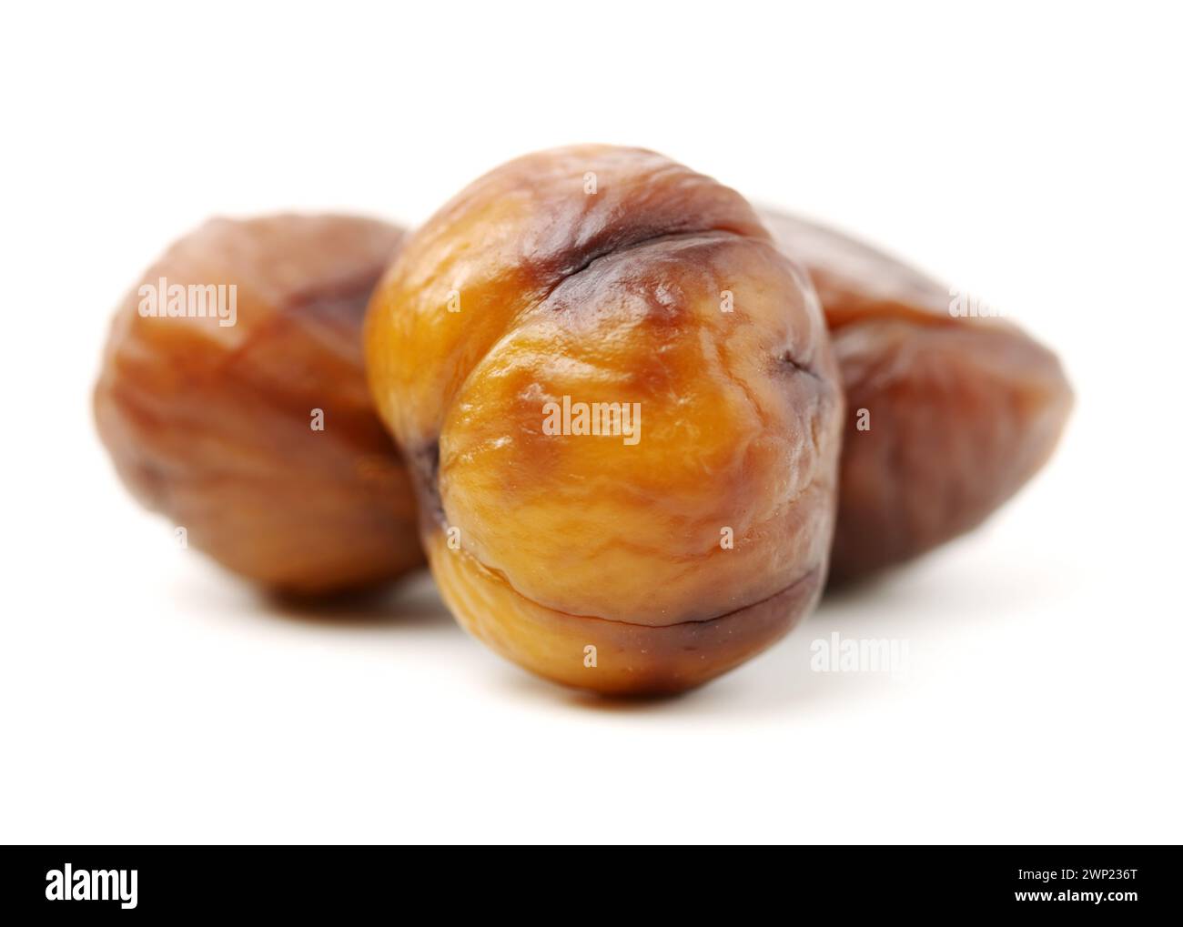 chinese food, peeled roasted chestnut on white background Stock Photo ...