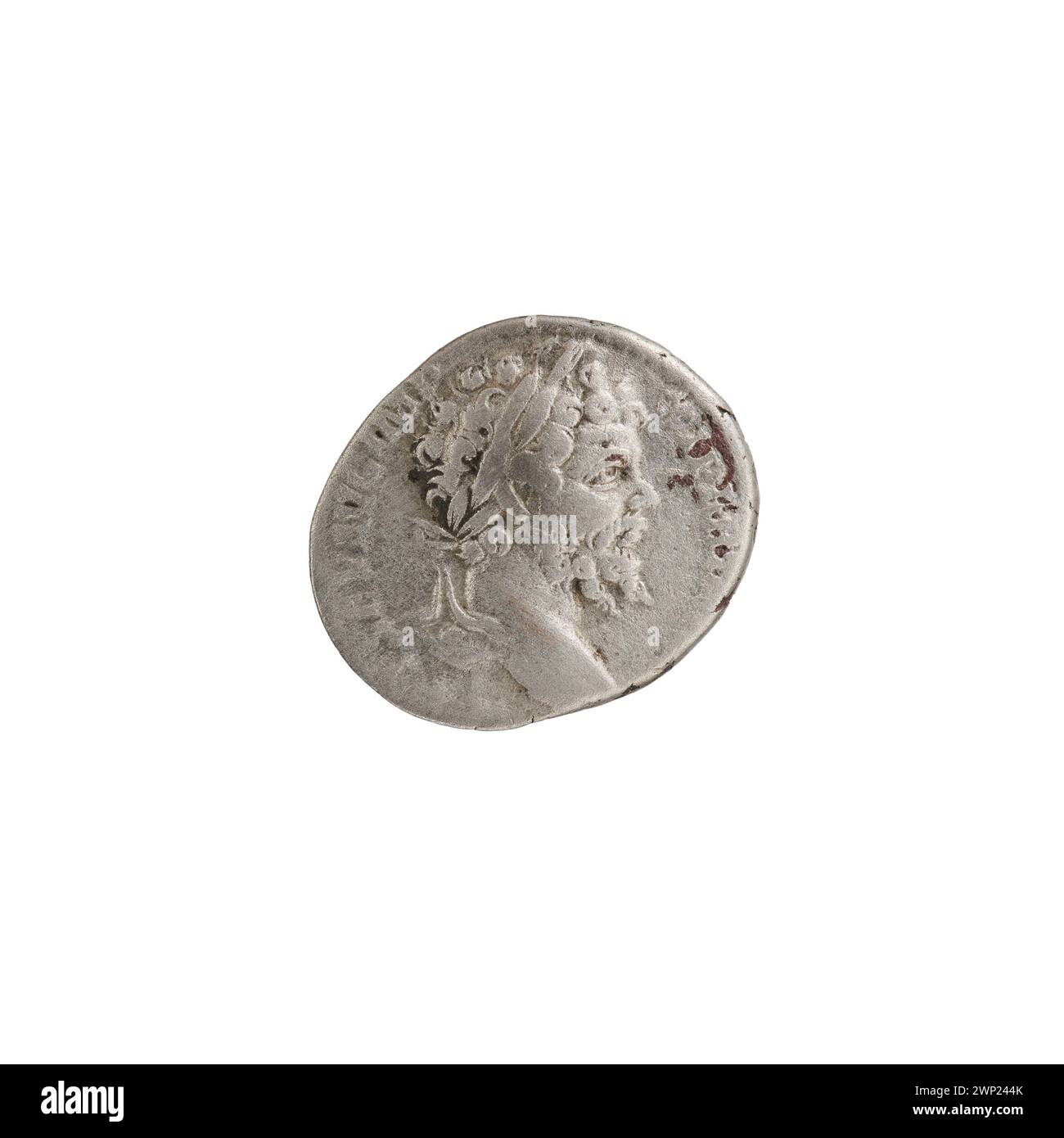 Roman silver denarius from 198-200, featuring imperial portrait ...