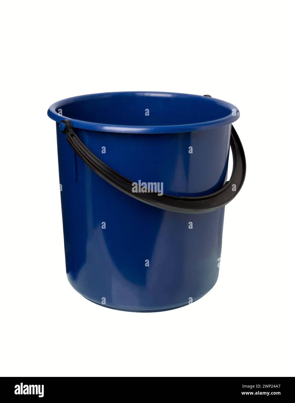 Bucket. Blue plastic bucket isolated on white background Stock Photo ...
