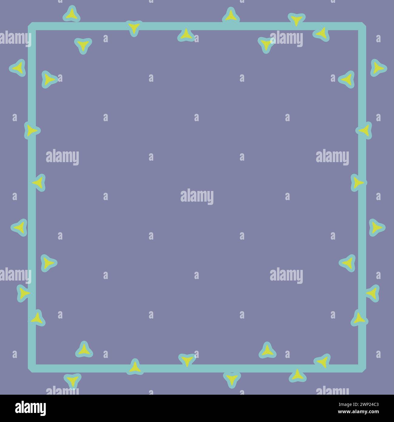 Square frame with abstract triangles in yellow and light blue colors ...