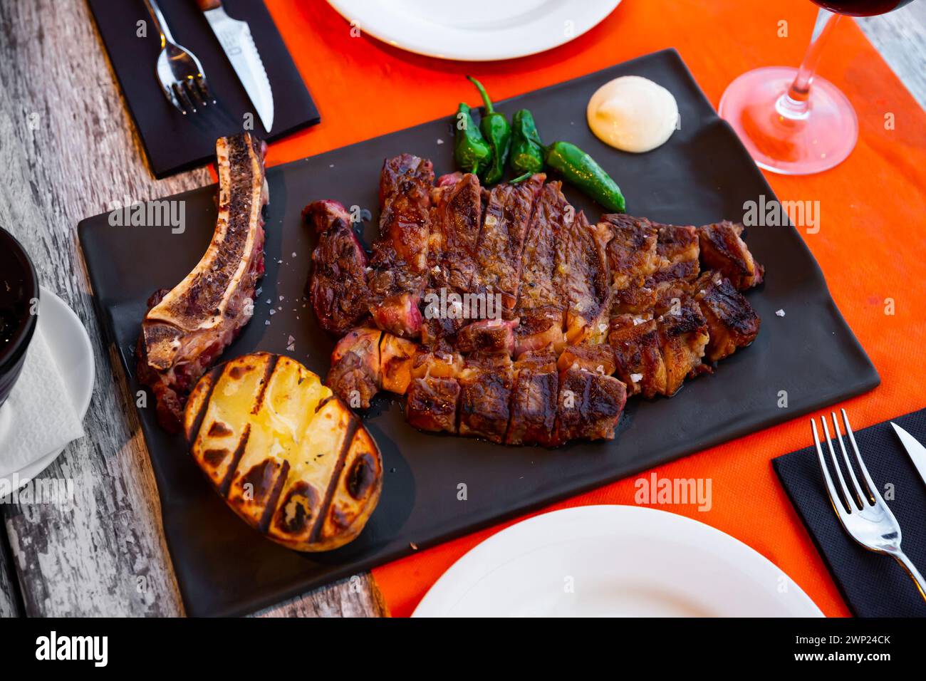 Chuleton is a popular Spanish dish made from a beef steak Stock Photo ...