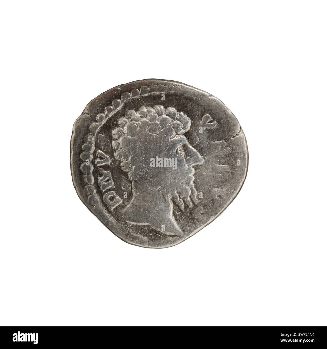 A Roman silver denarius minted after 169 AD, issued under Marcus ...