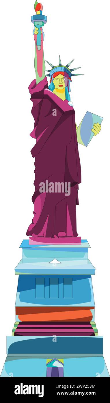 The Statue of Liberty's Colorful Stock Vector Image & Art - Alamy