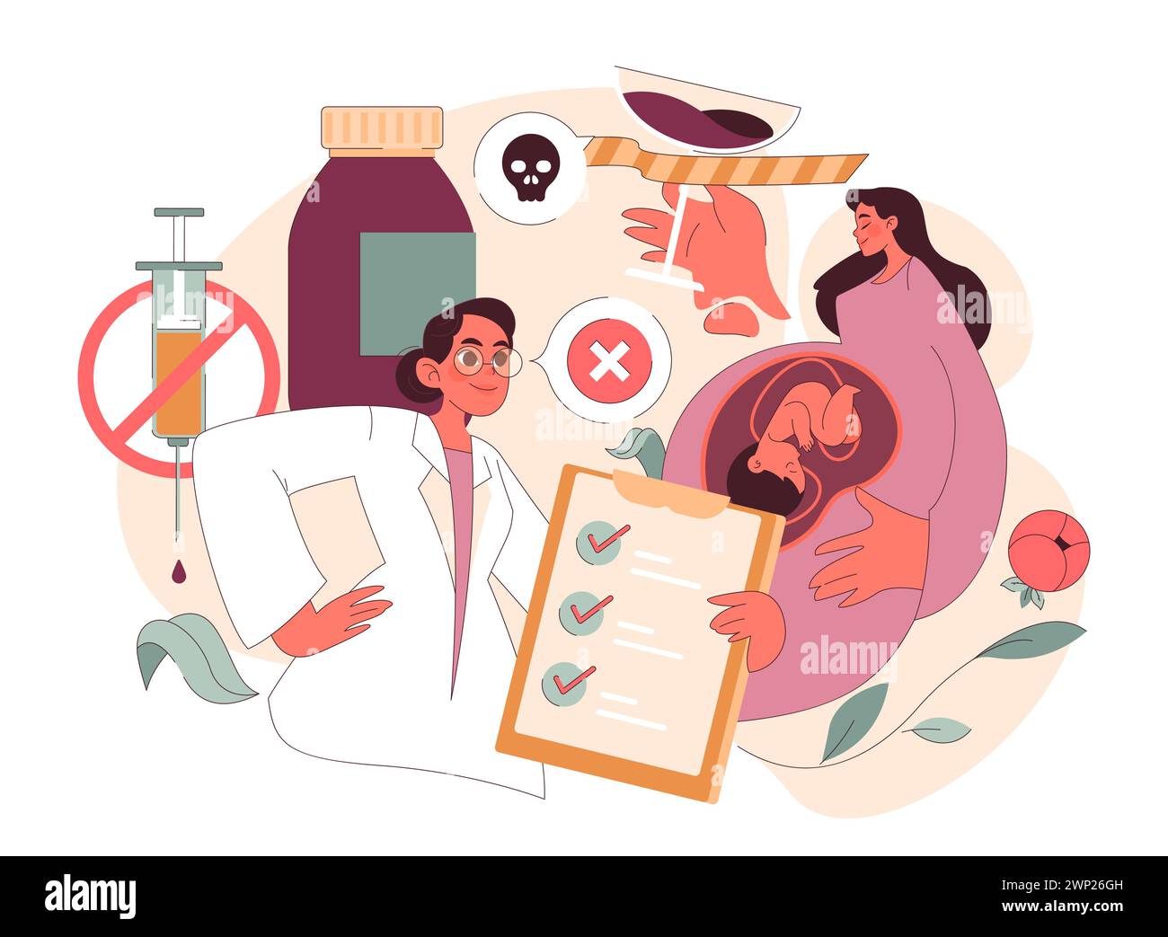 Preconception Health concept. A dedicated doctor educates about risks ...