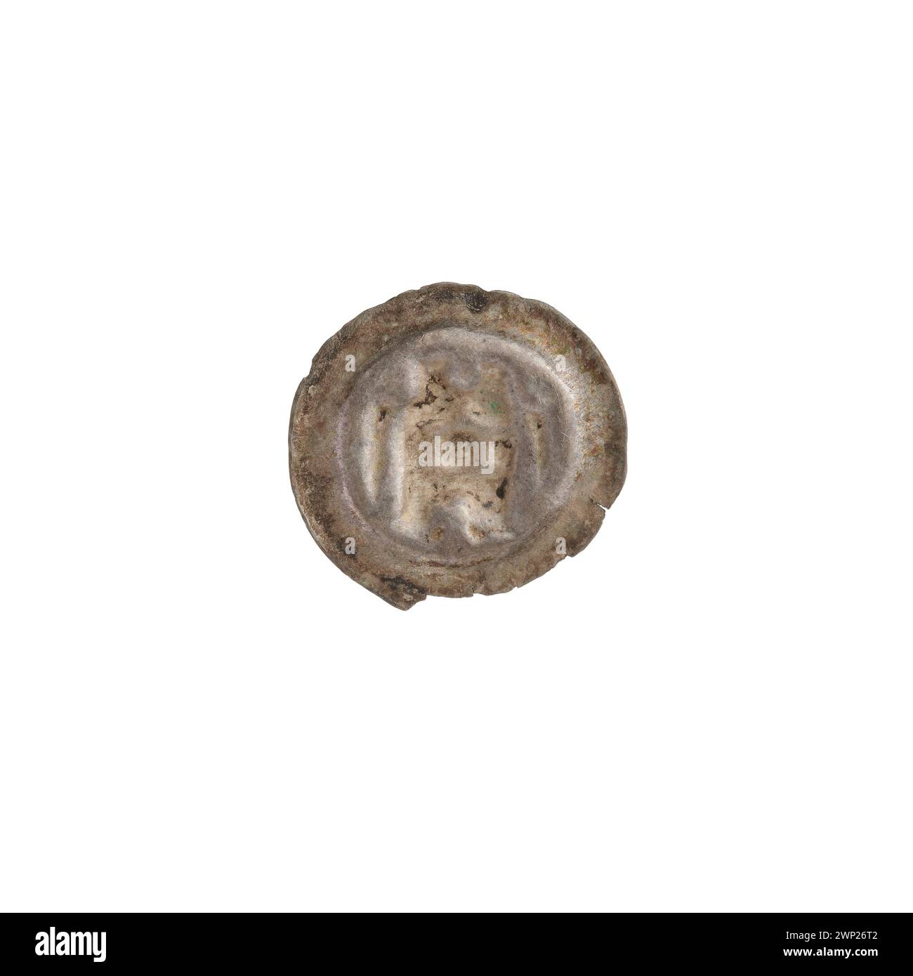 A 14th-century silver denar brakteat minted between 1327 and 1338 ...