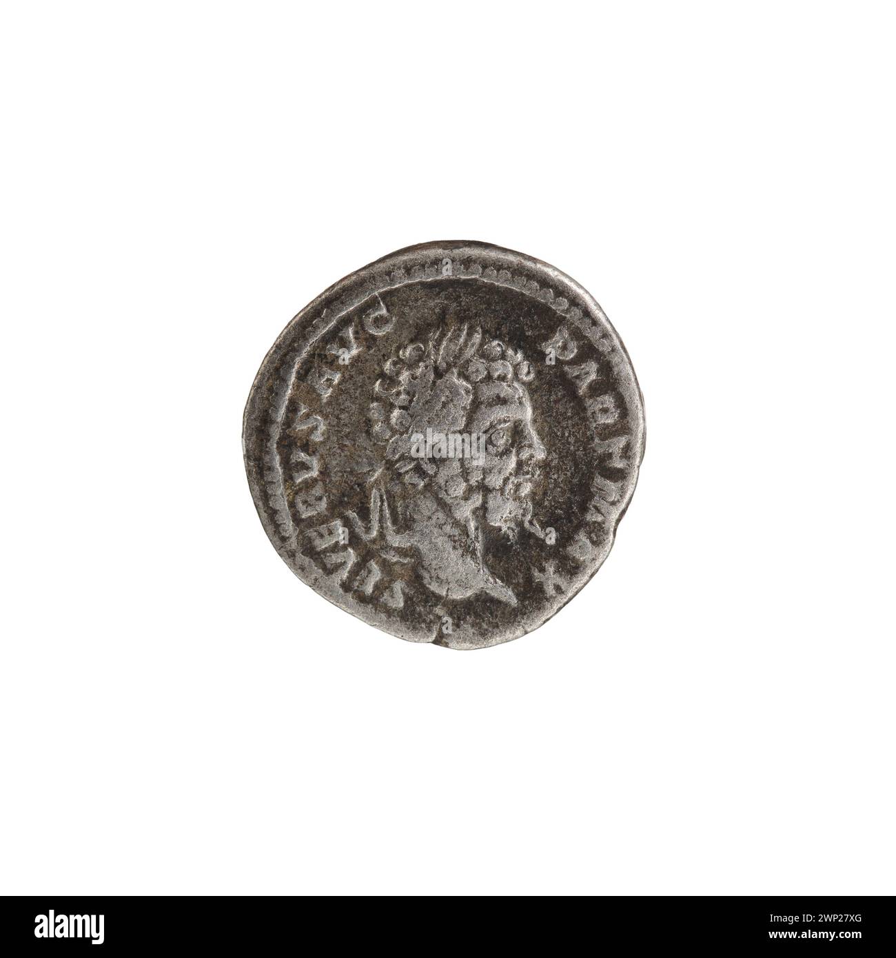 This denarius coin from 200 AD features Roman imperial portraiture ...