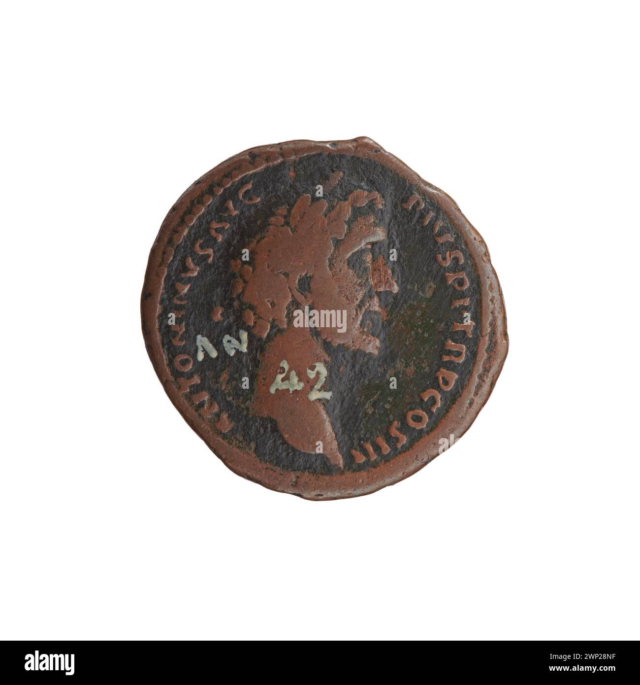 As coin minted under Roman Emperor Antoninus Pius (138–161 AD) between ...
