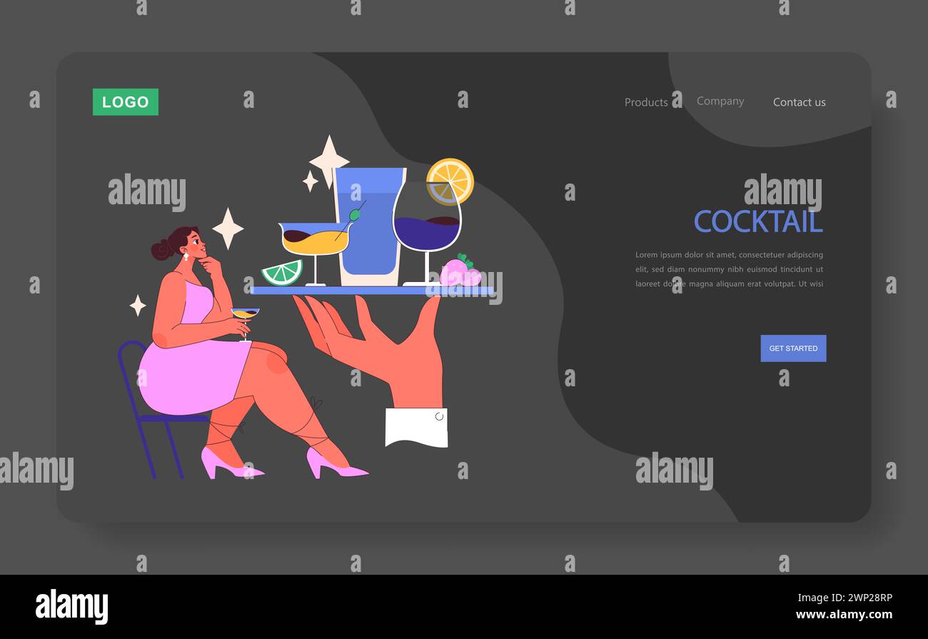 Cocktail Appreciation web or landing. A serene moment of cocktail ...