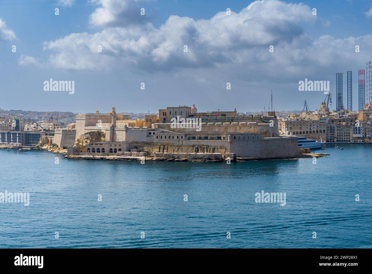 Birgu (Vittoriosa), Malta - April 9th 2018: The fortified city with ...