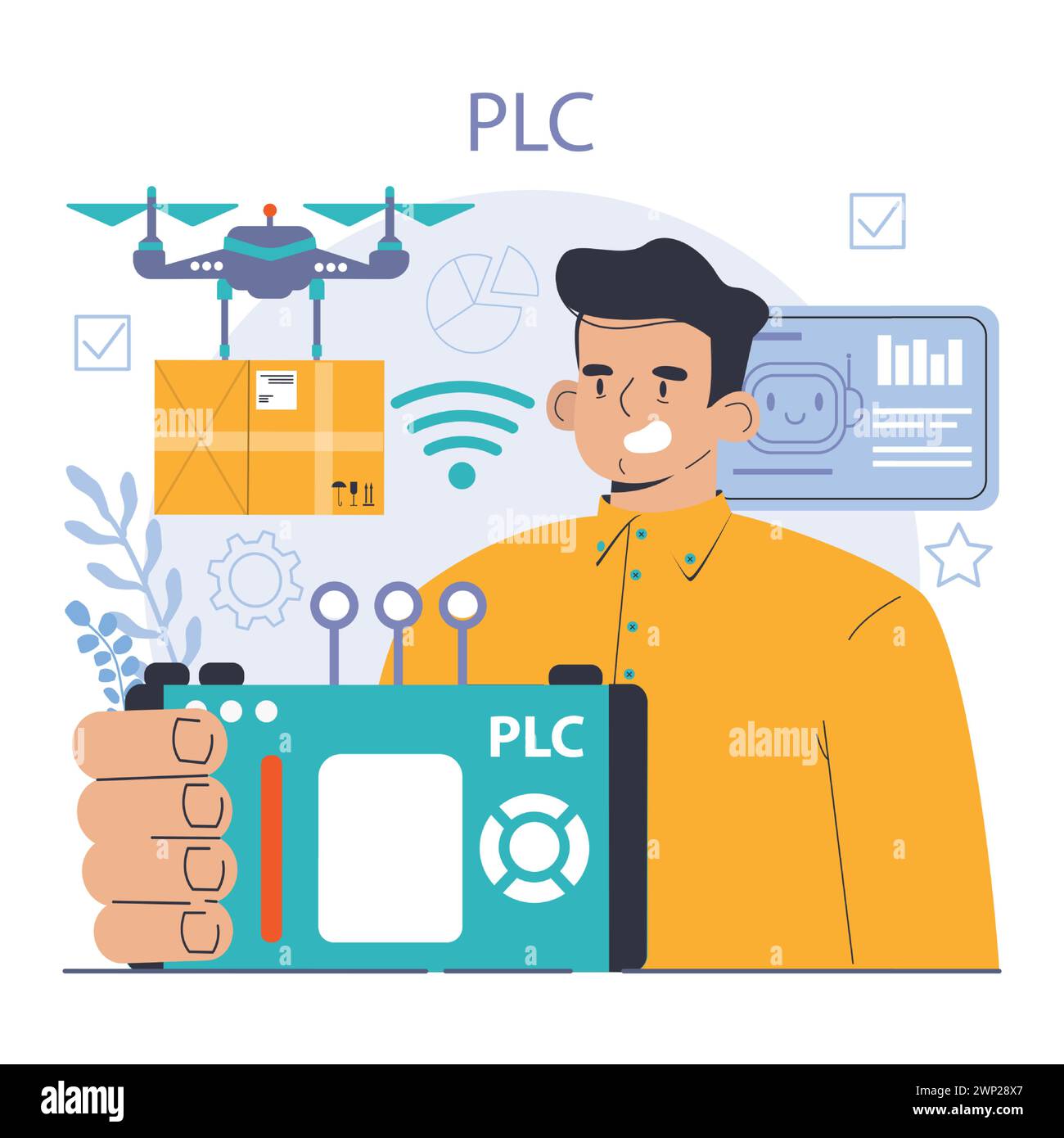 Robotic manufacture. Automated systems or AI working for manufacturing ...