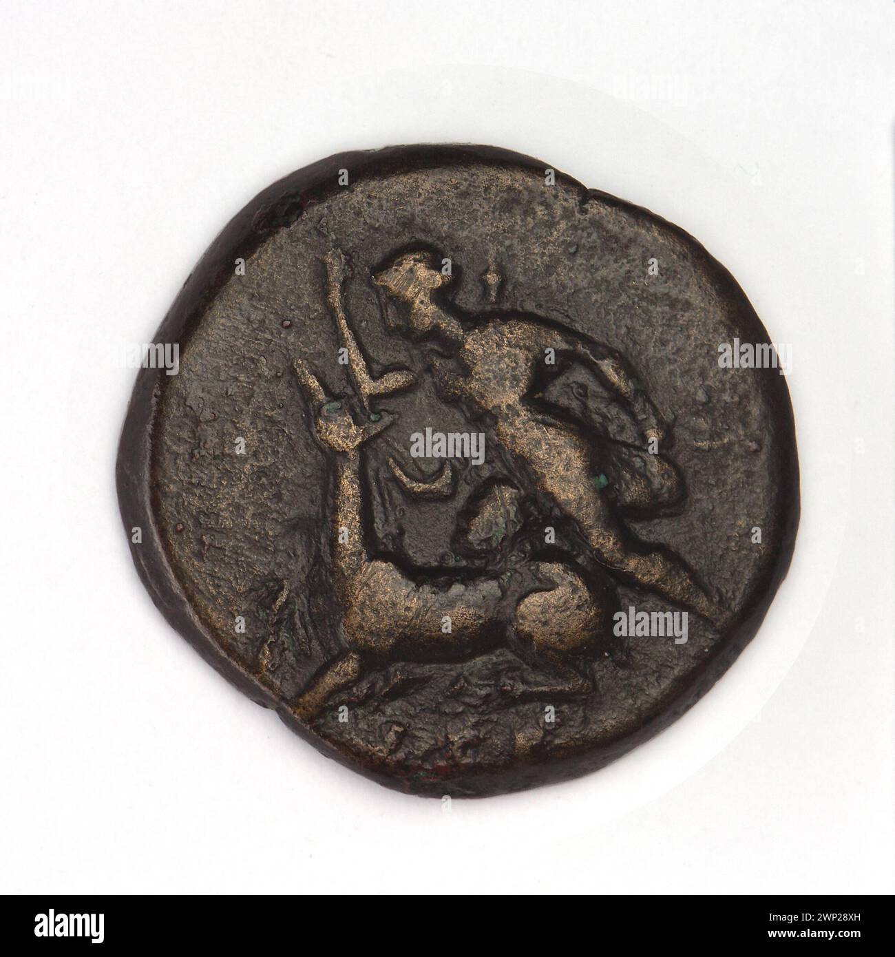 A bronze coin from Chersonesus dated 300–290 BC depicting Artemis with ...