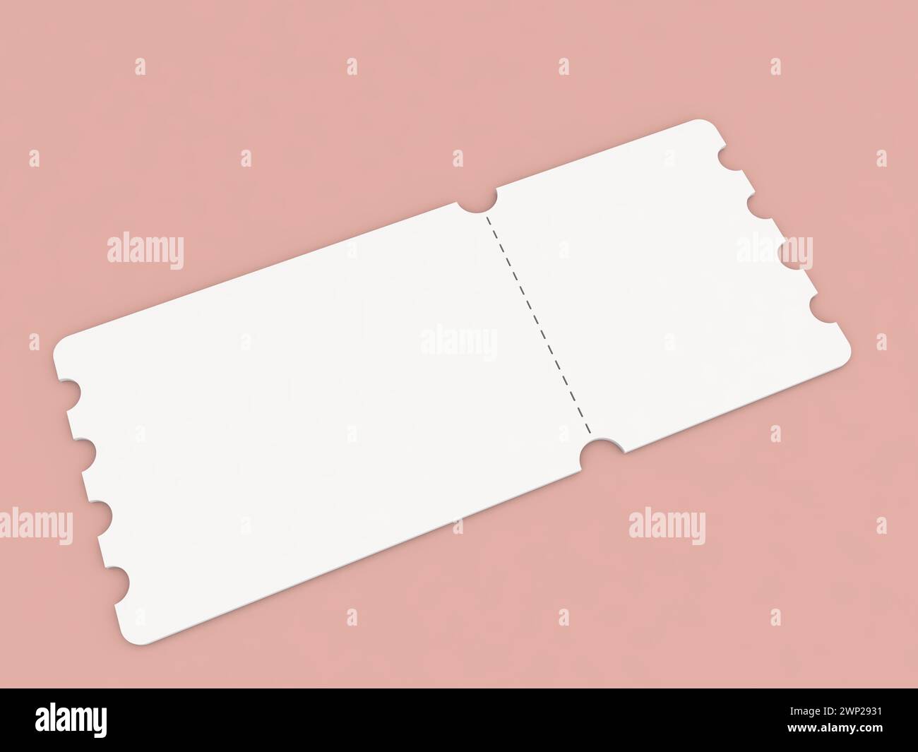 Tear-off cinema ticket on a orange background. 3d render illustration ...