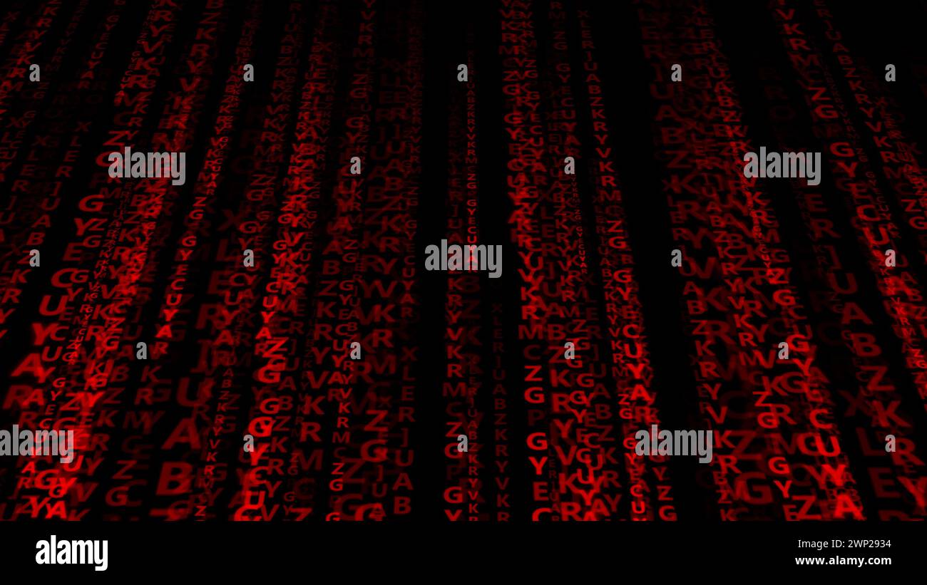 Red letters on a black background. Flow of information on the Internet ...